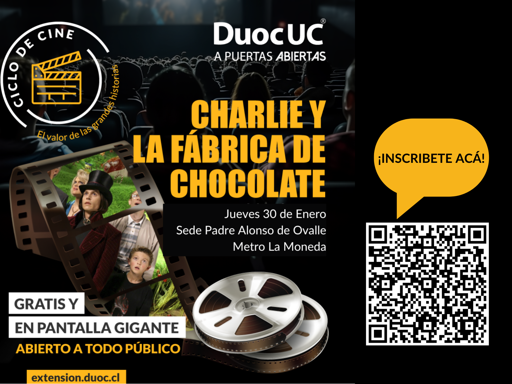 Películas “Charlie y la fábrica de chocolate” y “Wonder” en Duoc UC ...